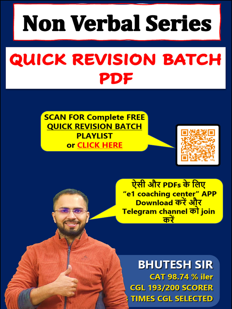 Complete Non-Verbal Series Quick Revision Batch | PDF