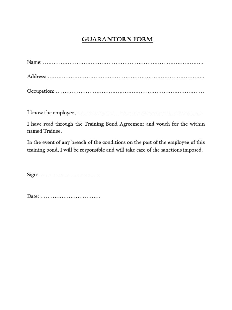 Trainee Guarantor Form | PDF