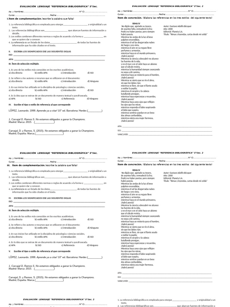 EVAL 5to NORMAS APA | PDF