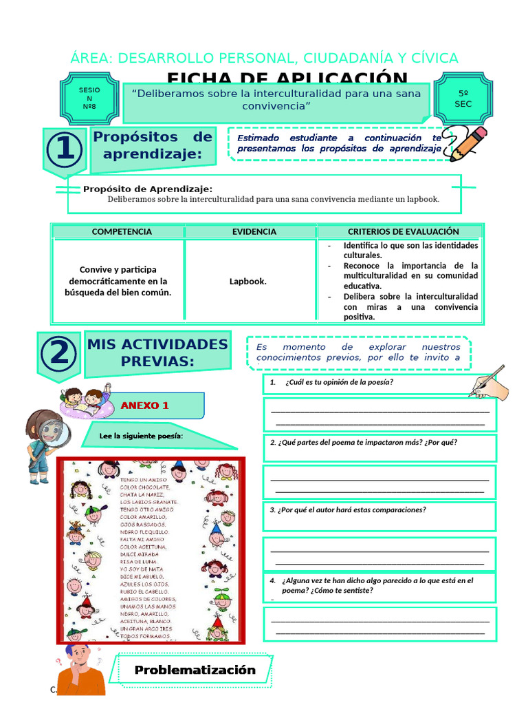 5° Ficha de Aplicación-Sesión8-Sem.4-Exp.1 - DPCC | PDF