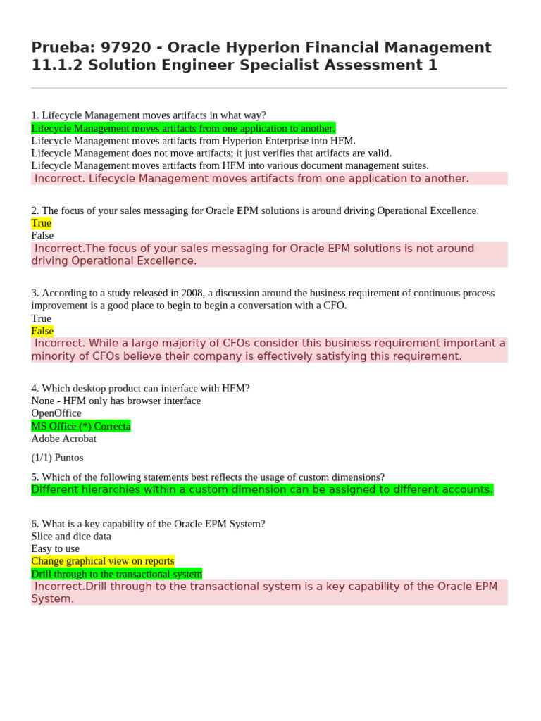 Oracle Hyperion Financial Management 11.1.2 | PDF | Oracle Corporation | Business