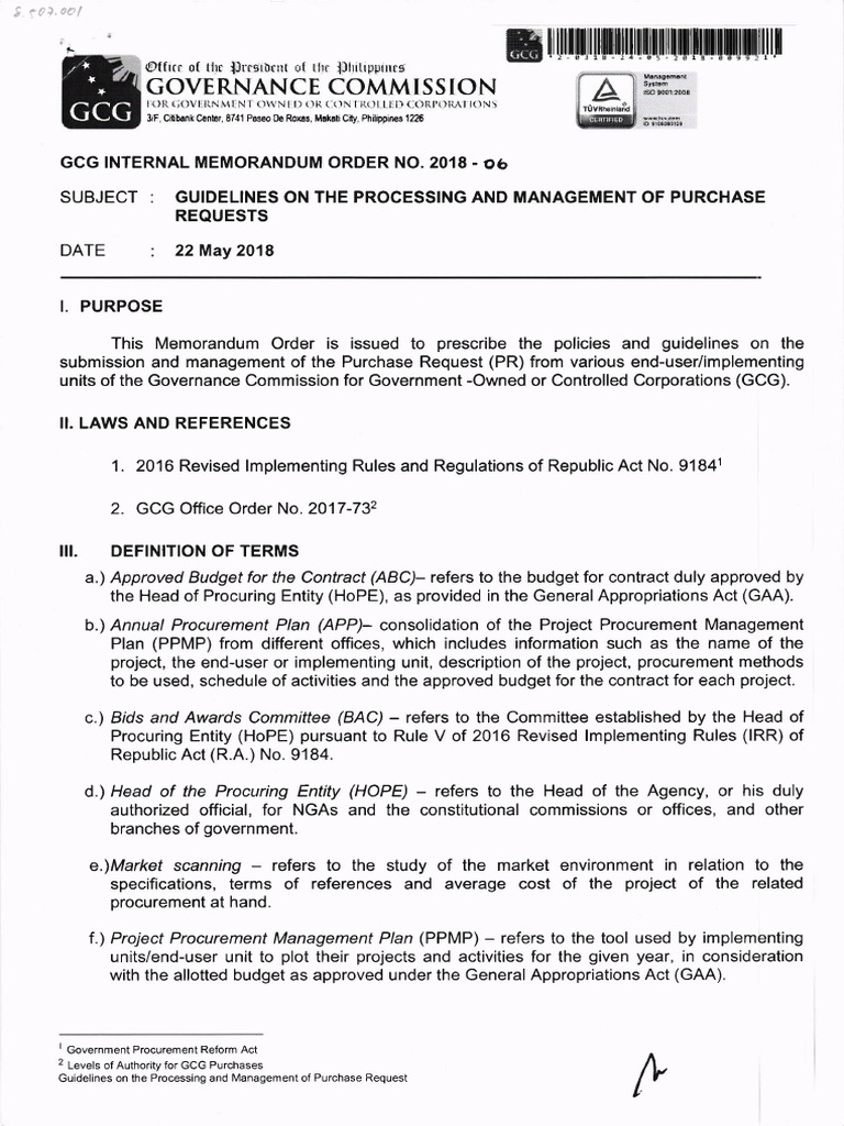 Purchase Request Management Guidelines | PDF | Procurement ...