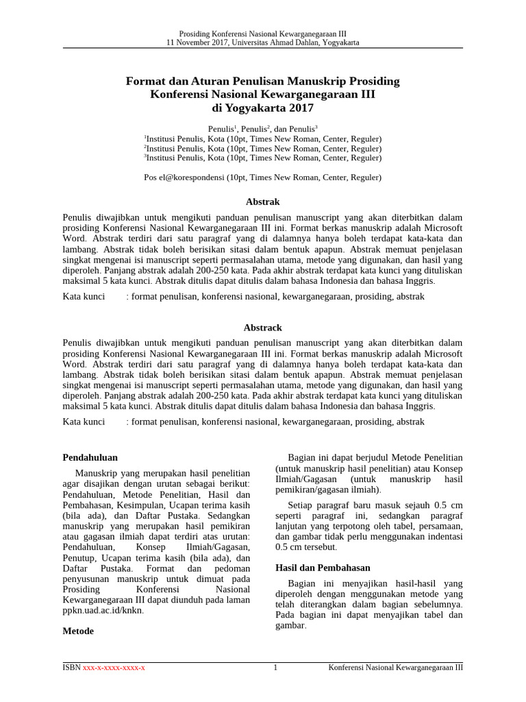 Template Prosiding KNKN III | PDF