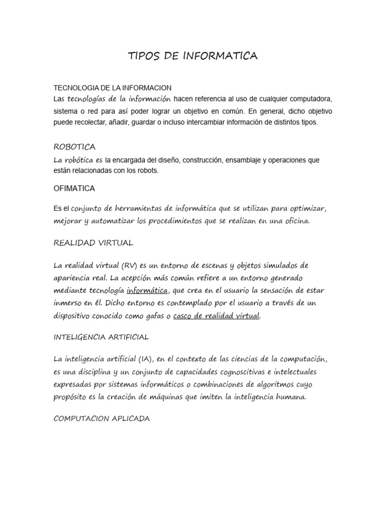 Tipos de Informatica | PDF