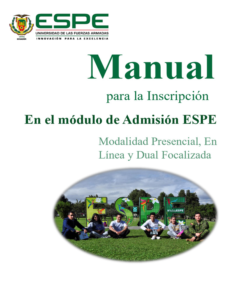 Manual de Inscripción-Admisión ESPE | PDF | Contraseña | Spamming