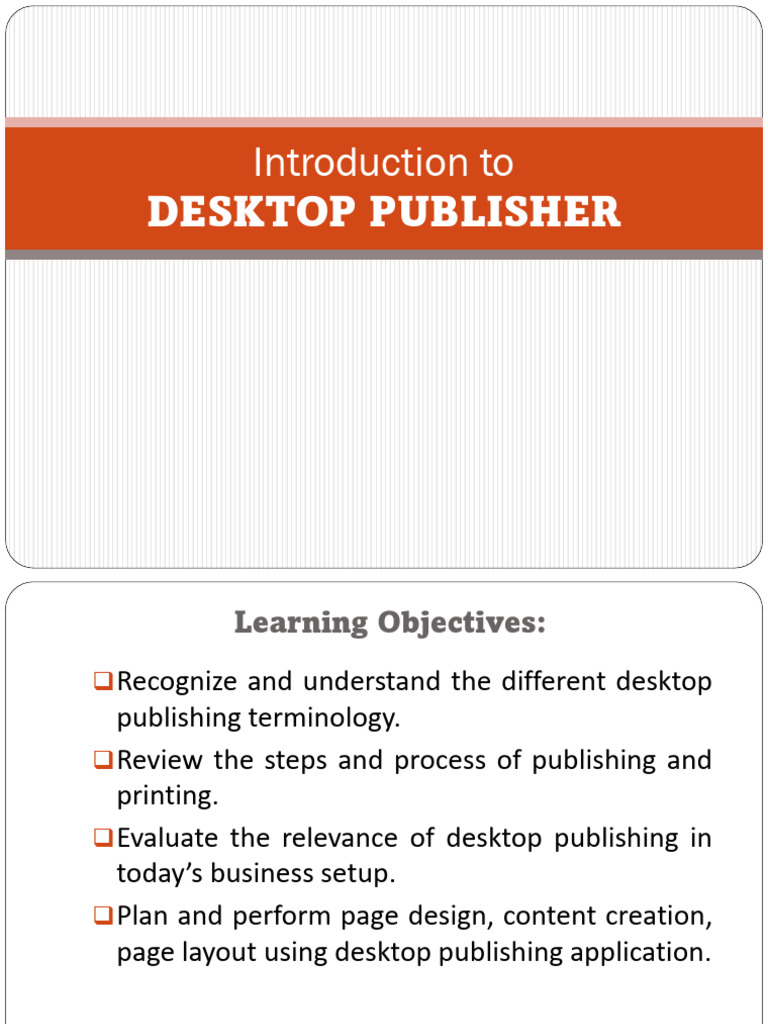 Introduction To Desktop Publishing Pdf