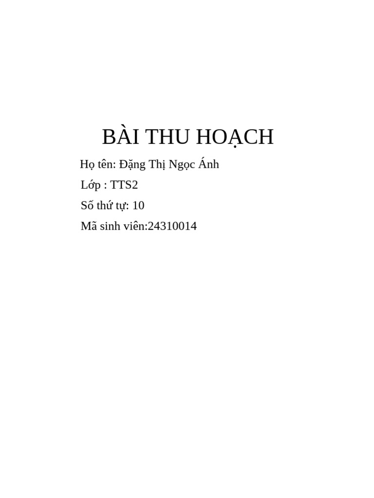 Bài Thu Ho CH | PDF