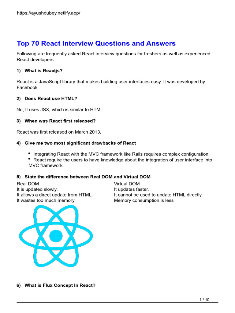 React - Js Interview Prep | PDF