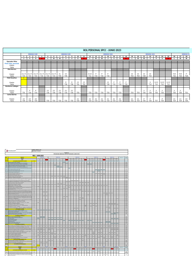 GRH-MT-F-05 Programa Mensual de Actividades Junio 2023 V5 | PDF