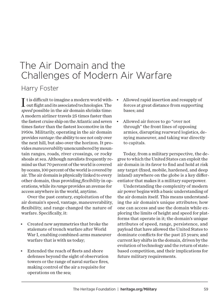 The Air Domain and The Challenges of Modern Air Warfare | PDF