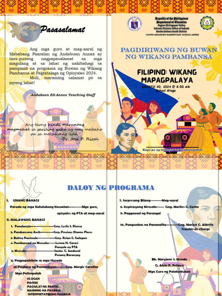 Sample Program Sa Buwan Ng Wika 2025 Programme Of Assessment Life