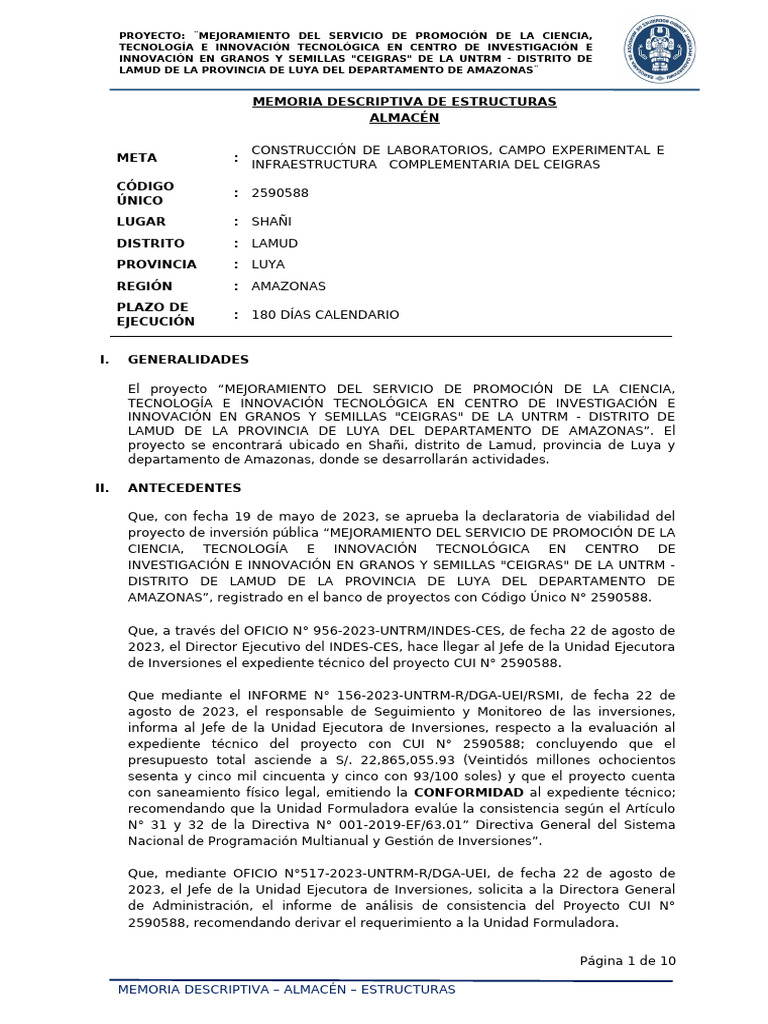 5.1. M.D ESTRUCTURAS - ALMACEN | PDF