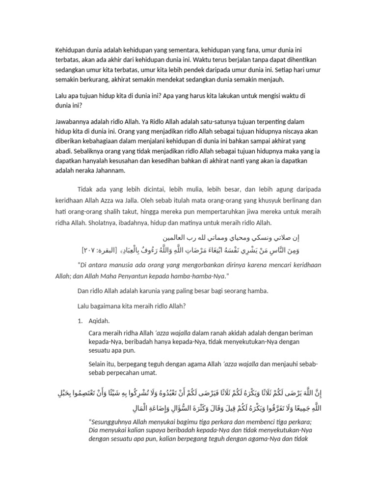 Meraih Ridlo ALlah | PDF