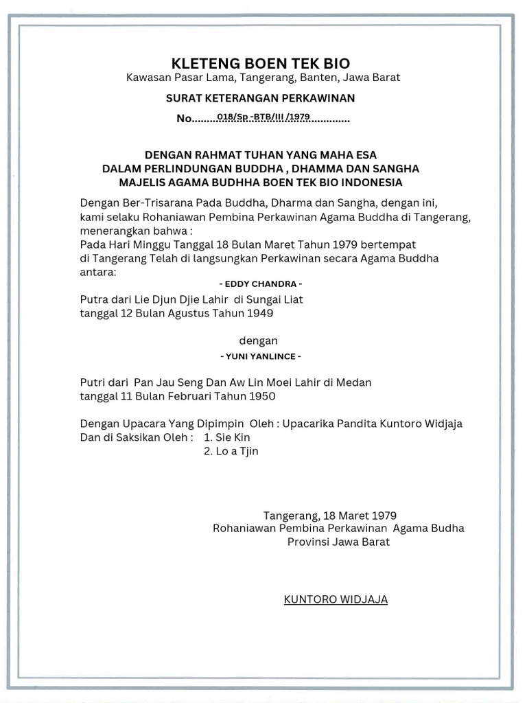 Kleteng Boen Tek Bio: Senin 09 | PDF