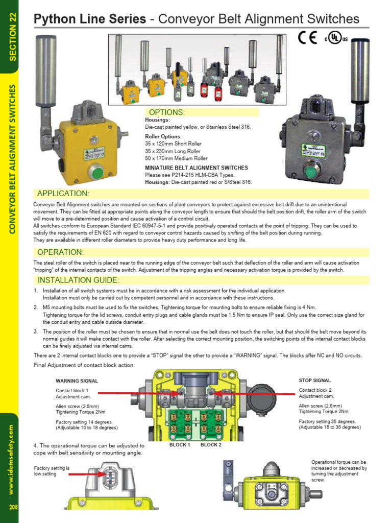 Belt Alignment Switches 2018N | PDF