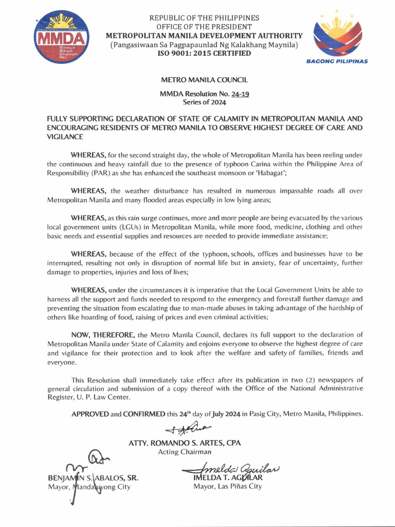 Certificate of Calamity | PDF