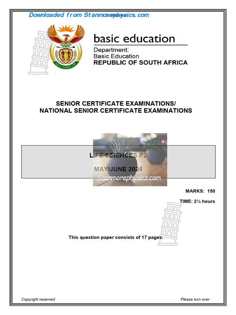 NSC Life Sciences Grade 12 May June 2024 P2 and Memo | PDF