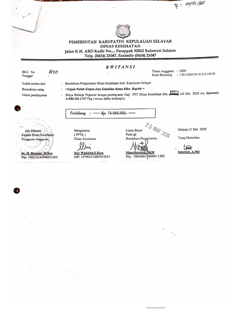 Ampra Gaji April - Mei 2020 | PDF