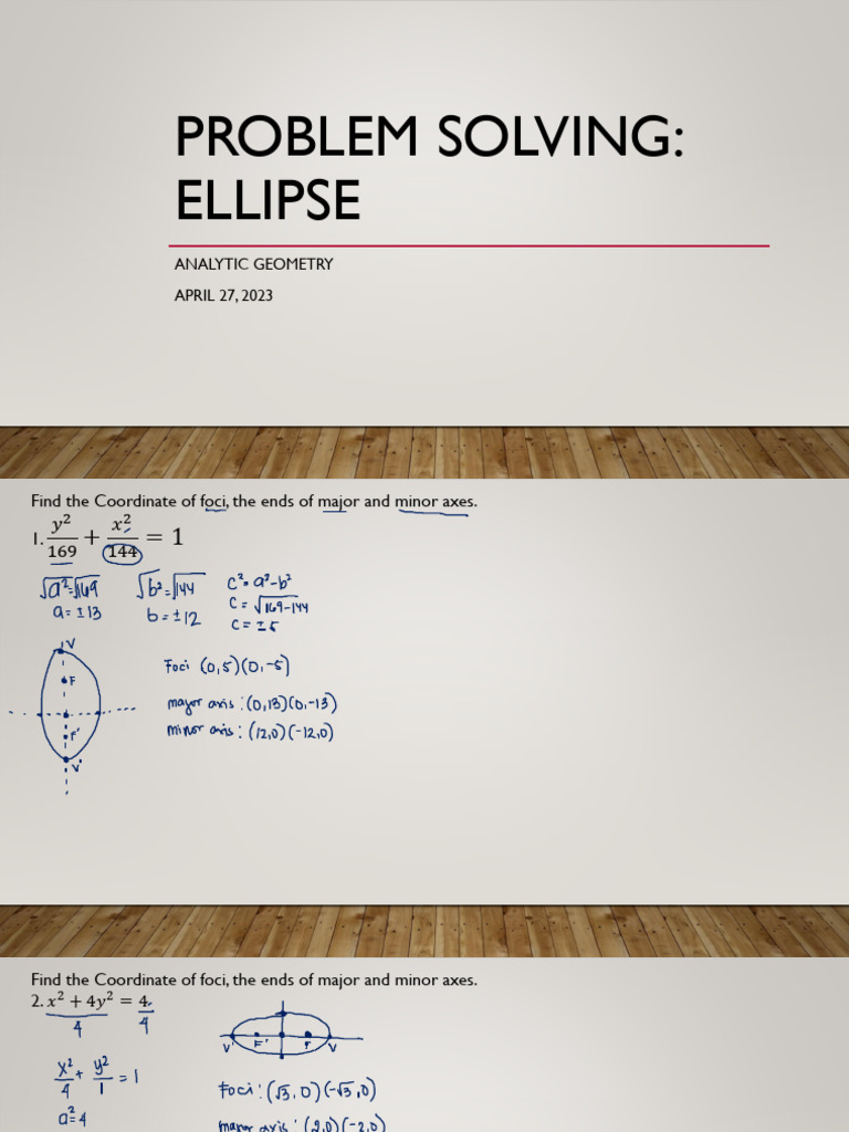 Ellipse Problem Solving | PDF