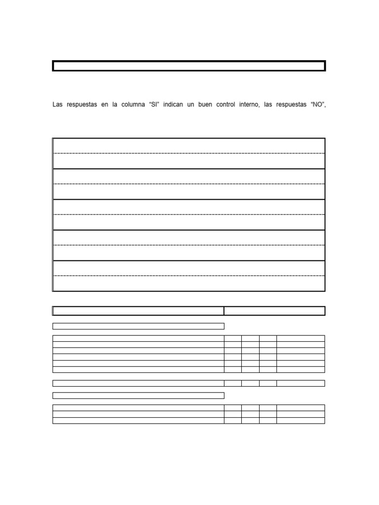 Cuestionario de Control Interno Clase Trabajo | PDF