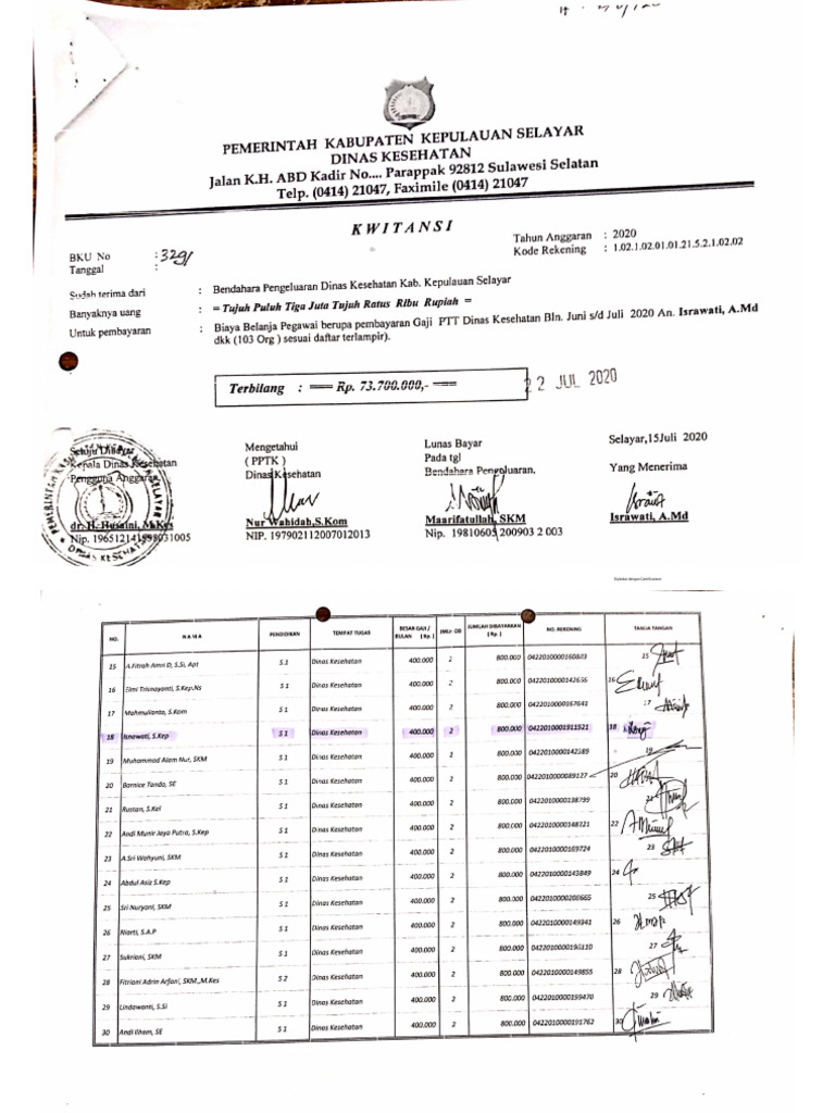 Ampra Gaji Juni - Juli 2020 | PDF