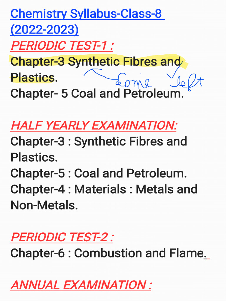 Chemistry Syllabus | PDF
