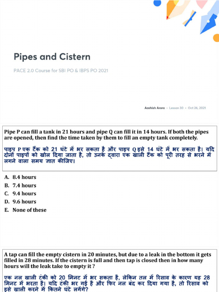 Pipes and Cistern No Anno | PDF
