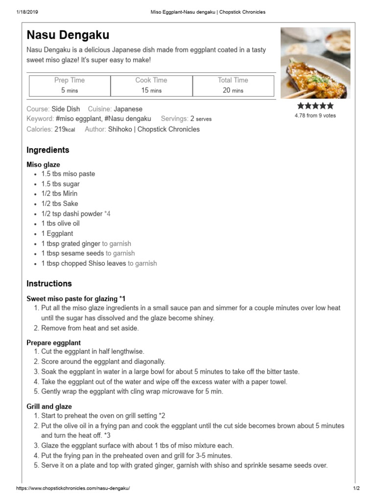 Miso Eggplant | PDF Miso Eggplant | PDF