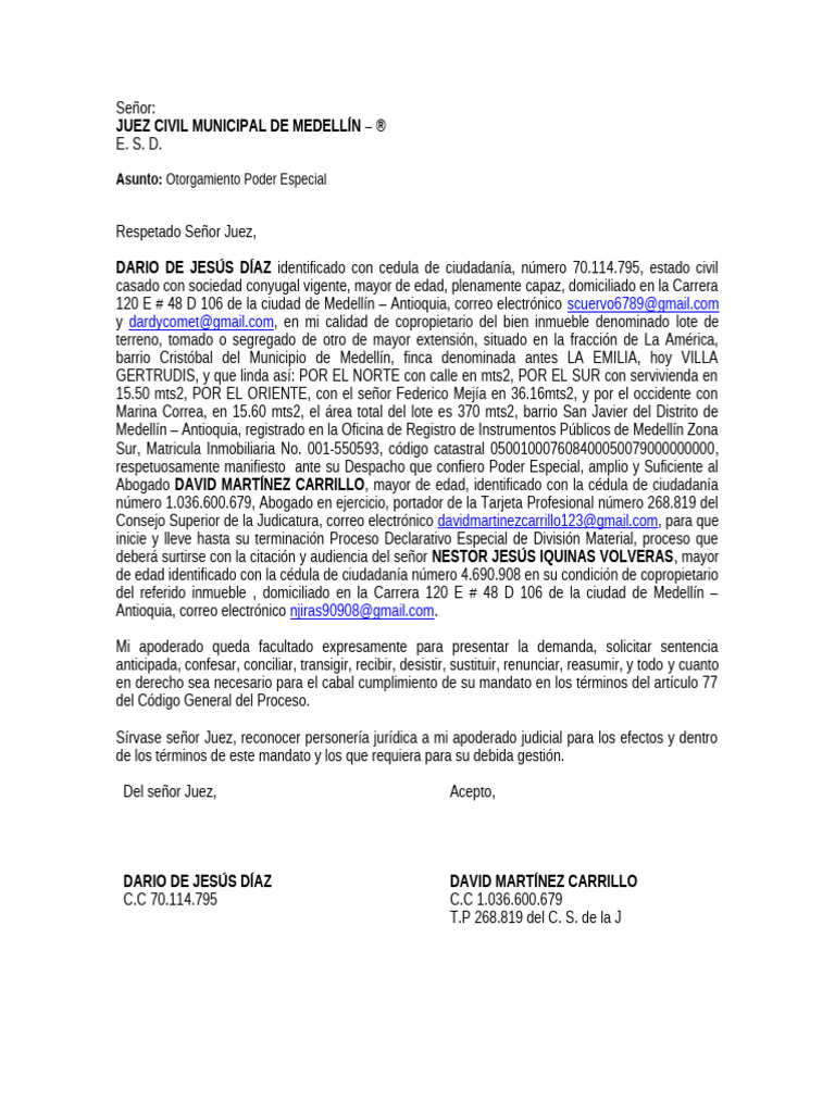 Poder Proceso Divisorio | PDF