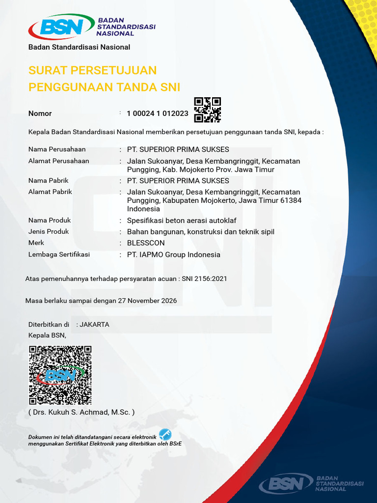 Sertifikat SNI 2156.2021 BSN | PDF