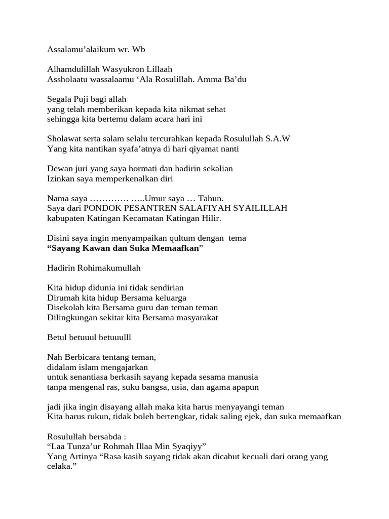 Sayang Kawan Dan Saling Memaafkan 2 | PDF