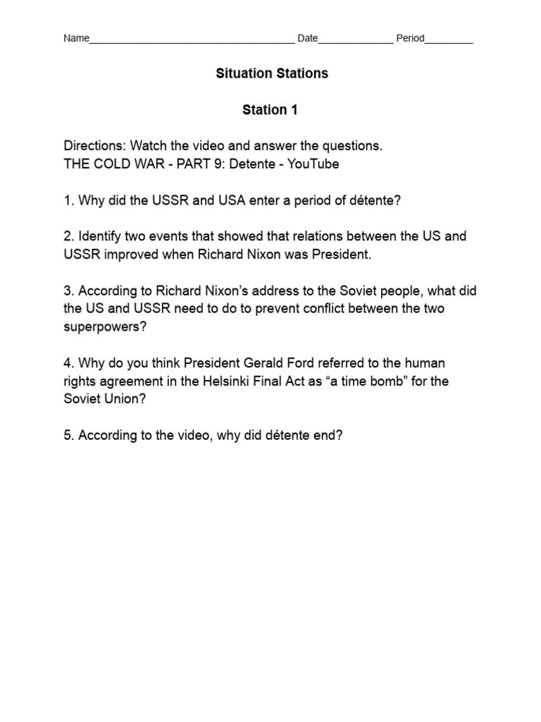 Nixon-Ford-Carter Situation Stations | PDF