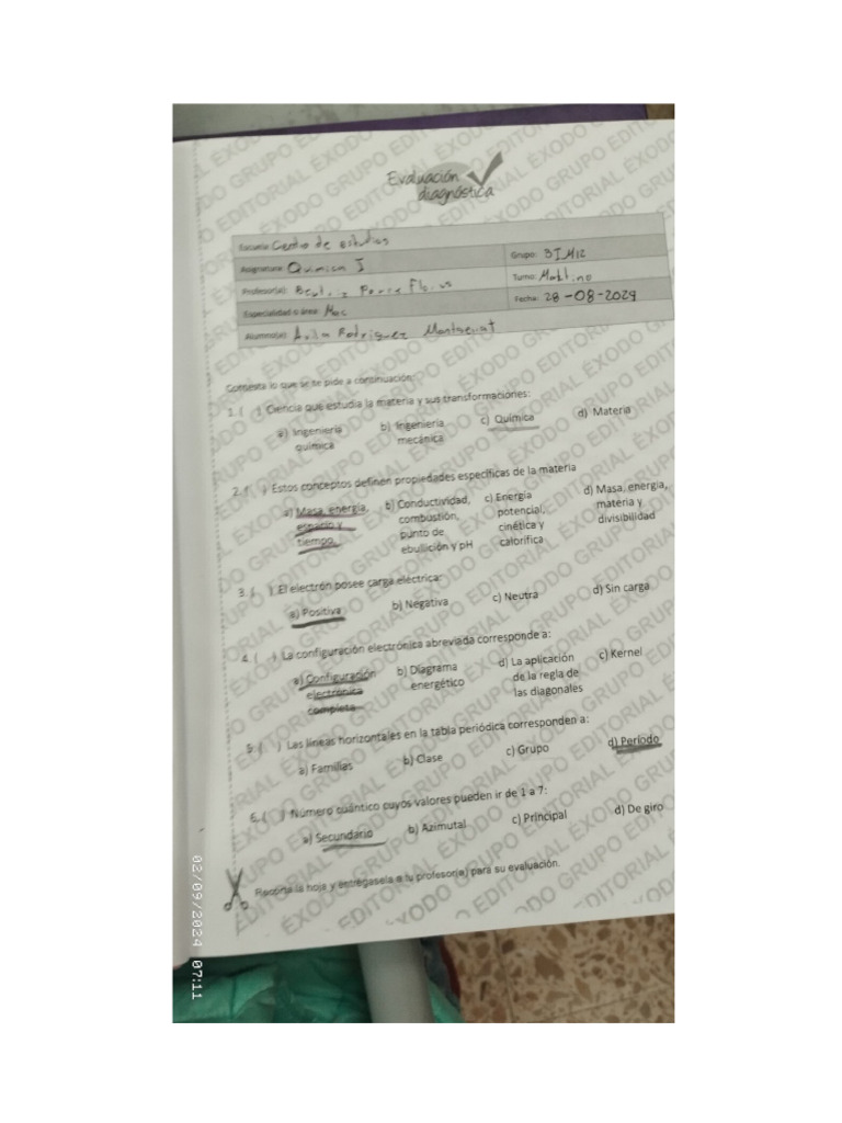 Examen diagnóstico | PDF