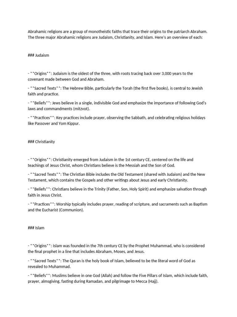 Abrahamic Faith | PDF