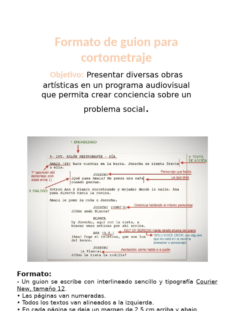 Formato de Guion de Corto | PDF