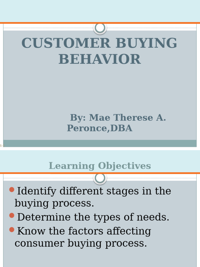 Customer Buying Behavior 1 | PDF