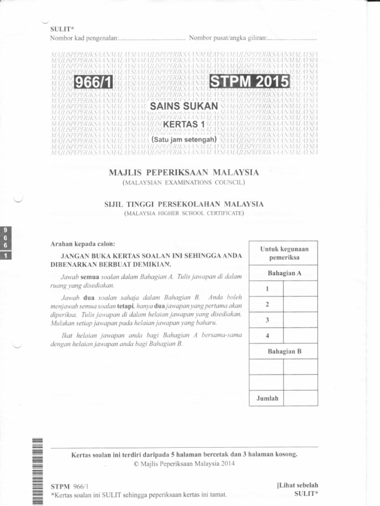 STPM 2015 (P1) | PDF