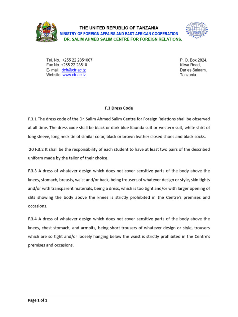 Dress Code | PDF