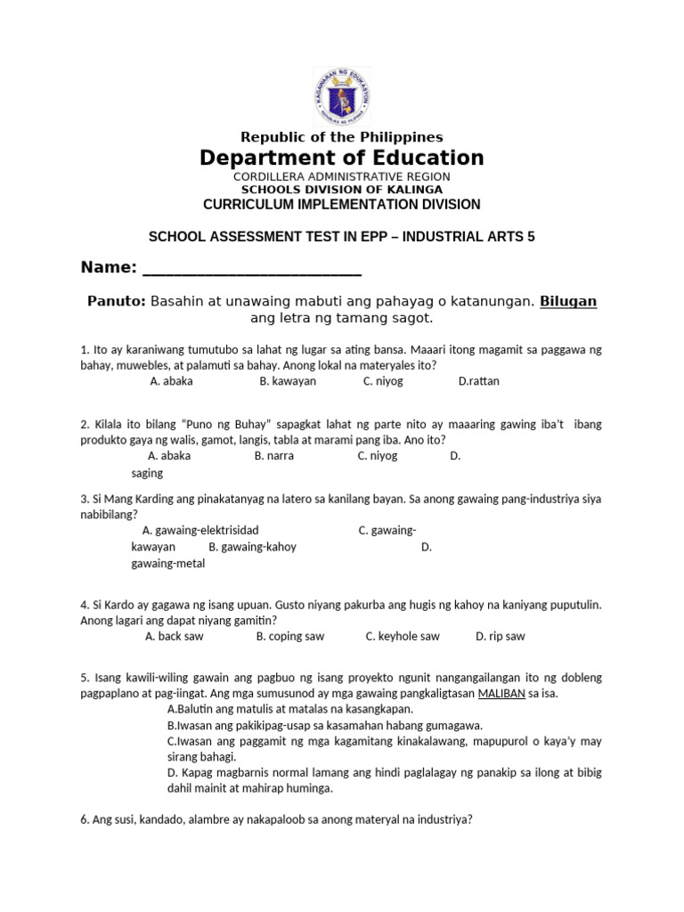 Sat Q1 Epp Ia 5 | PDF