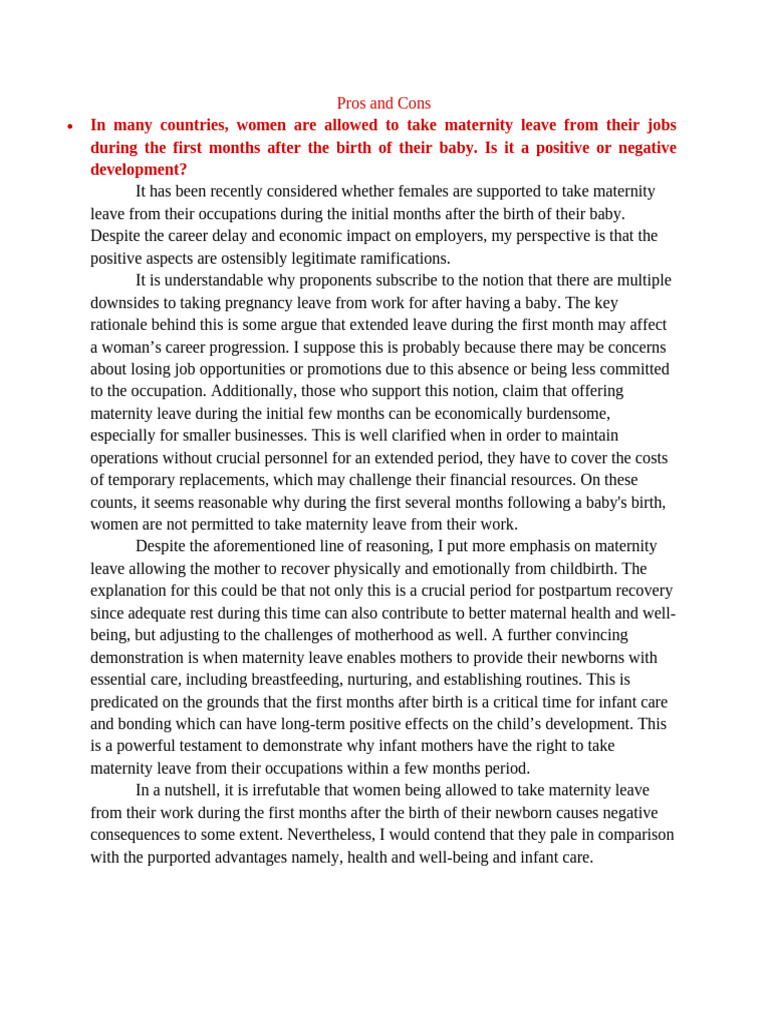 IELTS Writing Task 2 - Pros and Cons | PDF