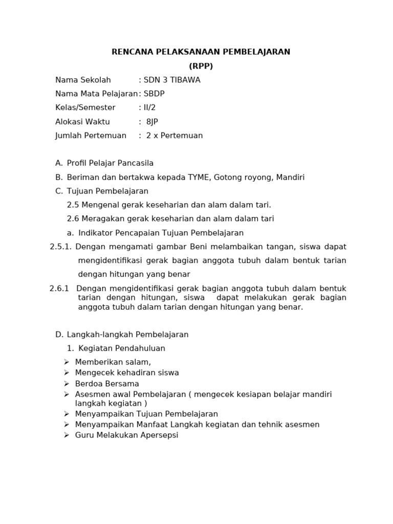 RPP SBDP | PDF