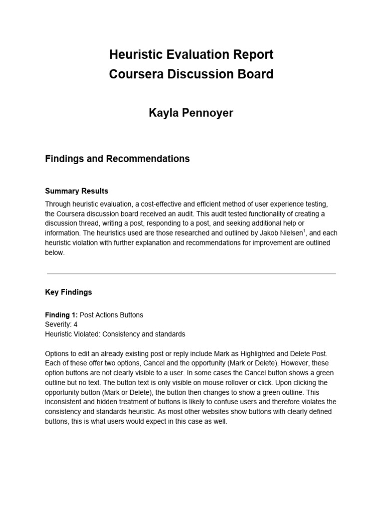 Coursera Heuristic Evaluation2 | PDF