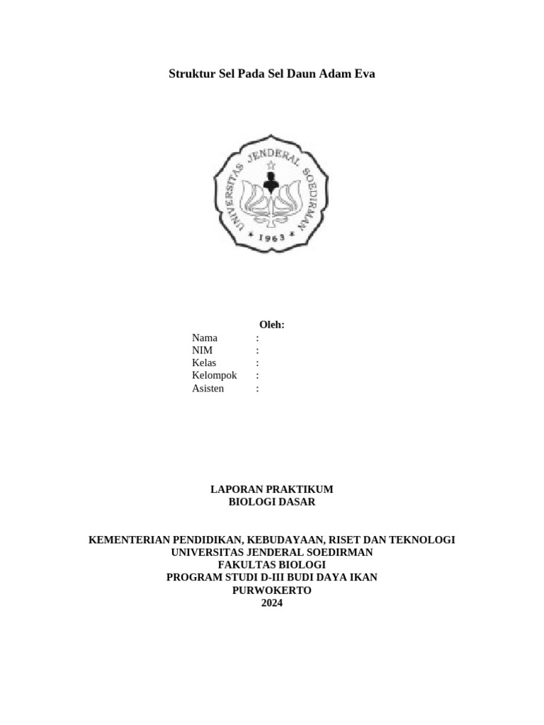 Struktur Sel Pada Sel Daun Adam Eva | PDF