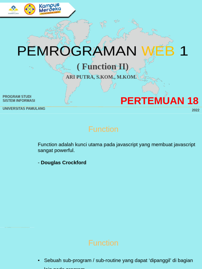 Pemrograman Web 1 - Week 18 | PDF