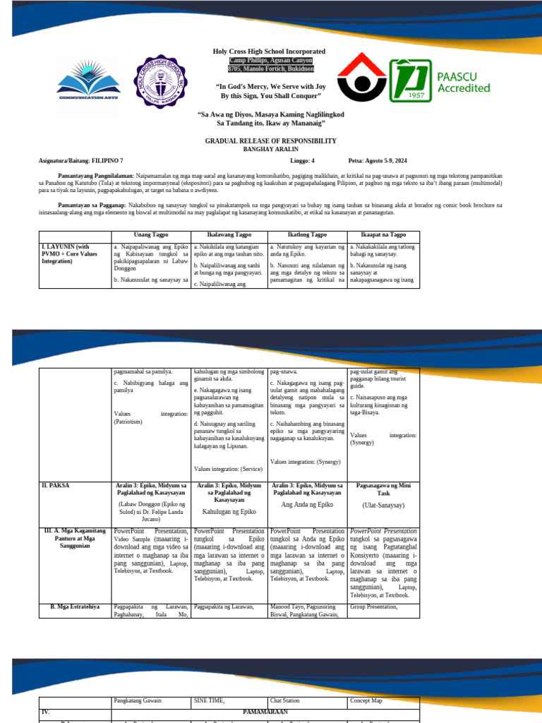GRR Filipino 7 Week 4 | PDF