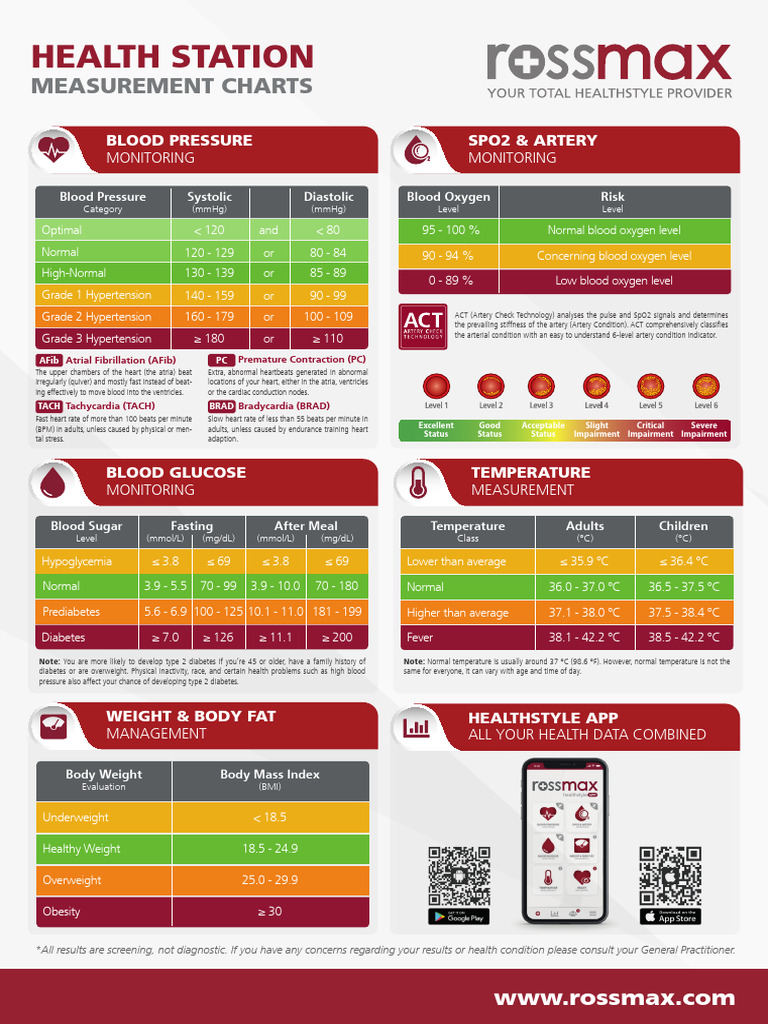 RM HS Measurement Chart A4 | PDF