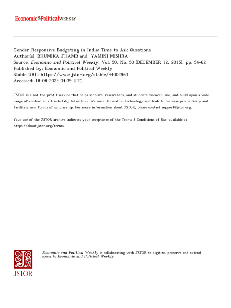 JHAMB GenderResponsiveBudgeting 2015 | PDF