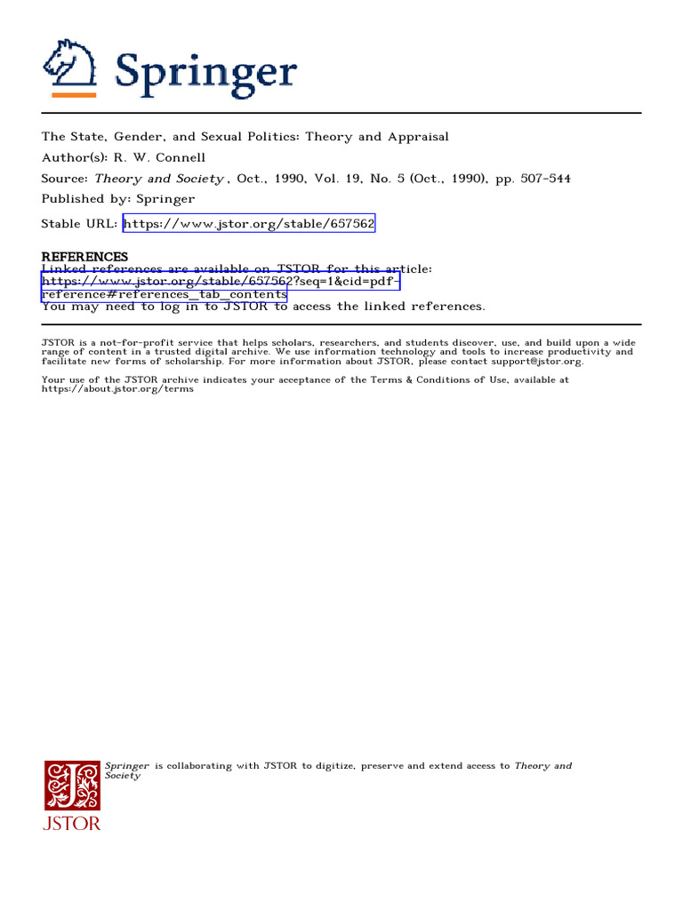 Connell StateGenderSexual 1990 | PDF