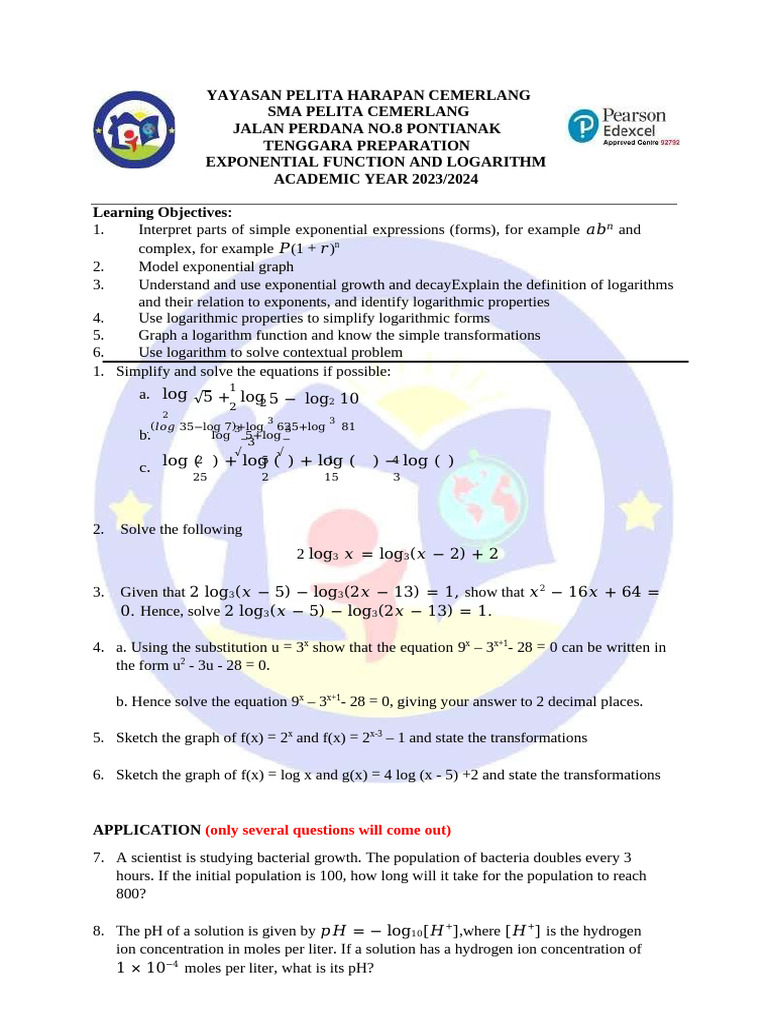 Prep Exp and Log DT Y10 | PDF