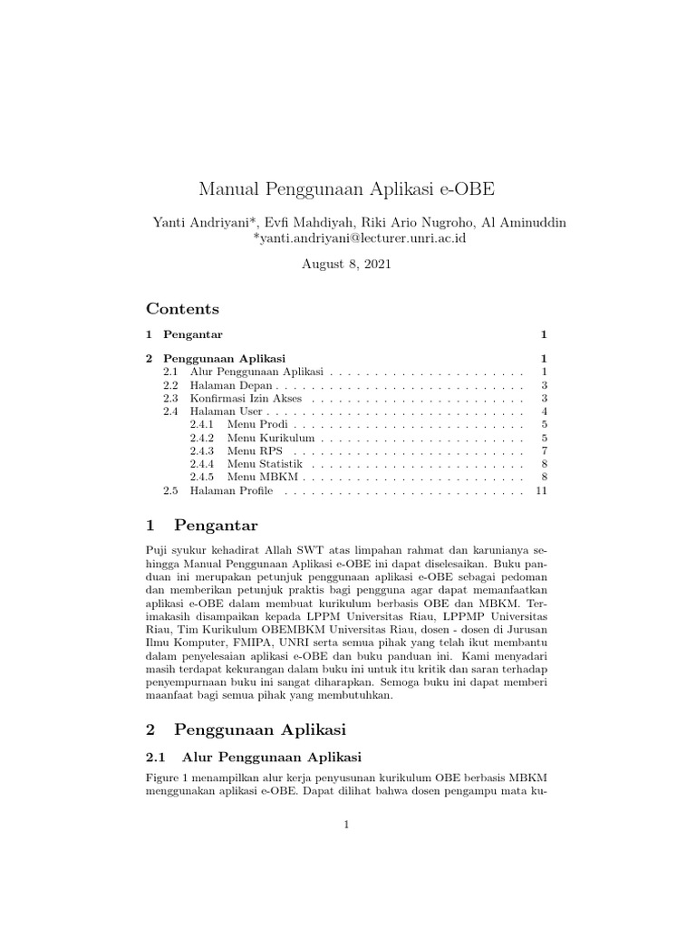 Manual Aplikasi e-OBE | PDF